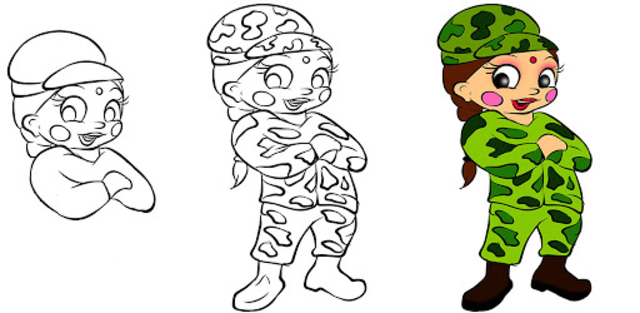 Army Drawing For Kids