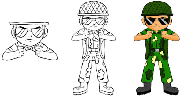 Easy Army Soldier Drawing