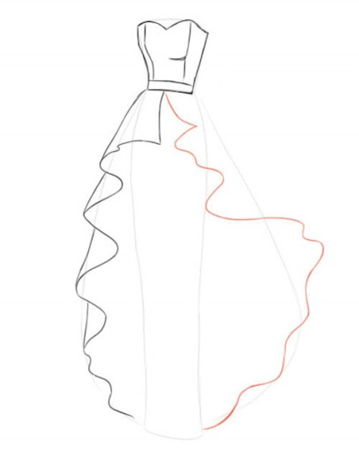 How To Draw A Prom Dress Step By Step