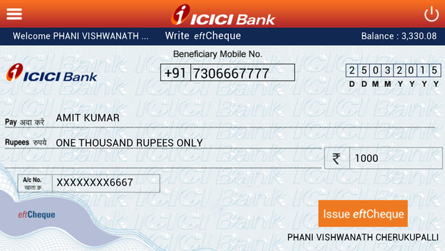 Icici Cheque